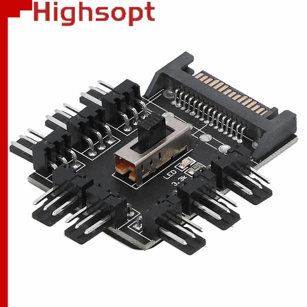 Контроллер для вентиляторов, 8-портовый, с распределительным кабелем 3PIN для ПК