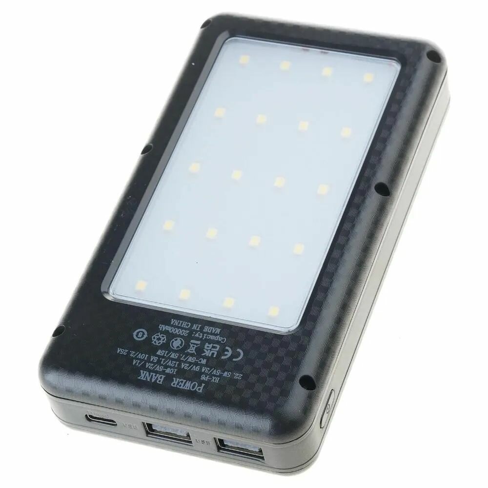 Зарядный корпус для 18650 с USB-C и LED-подсветкой, Черный - Стандартная версия 10 Вт