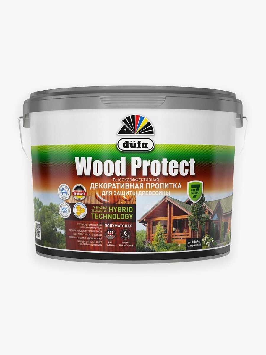 Пропитка декоративная для защиты древесины Dufa Wood Protect махагон 2.5 л