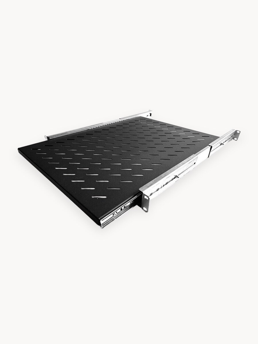 Полка выдвижная 19 дюймов универсальная, для шкафов глубиной 1000мм, глубина самой полки 750мм черная, 19box-SP-100/B