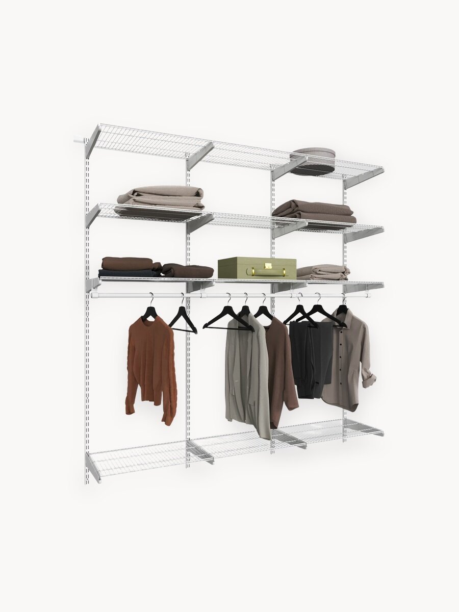 Гардеробная система хранения белая, 192х45х192см