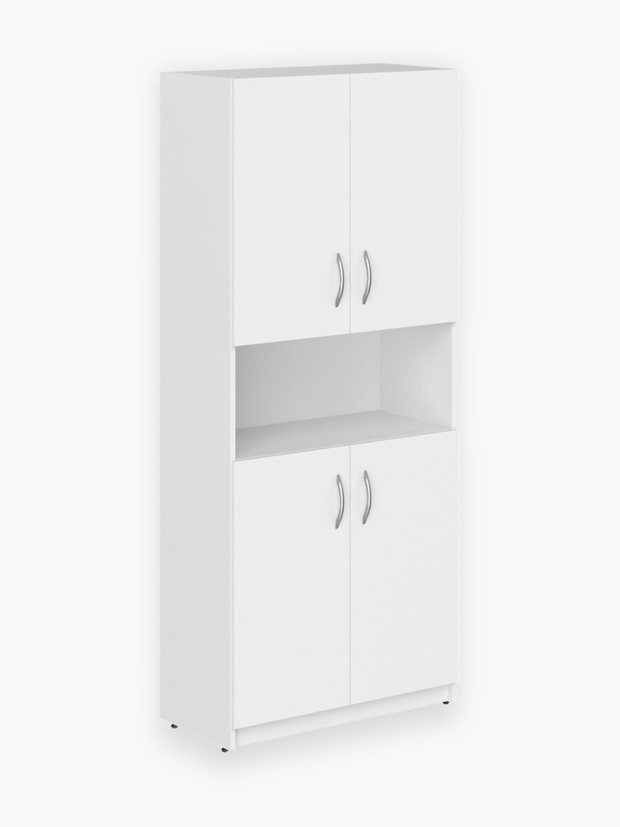 Шкаф с четырьмя дверками и полками SR-5W.4 белый, 77x 37x 181 см