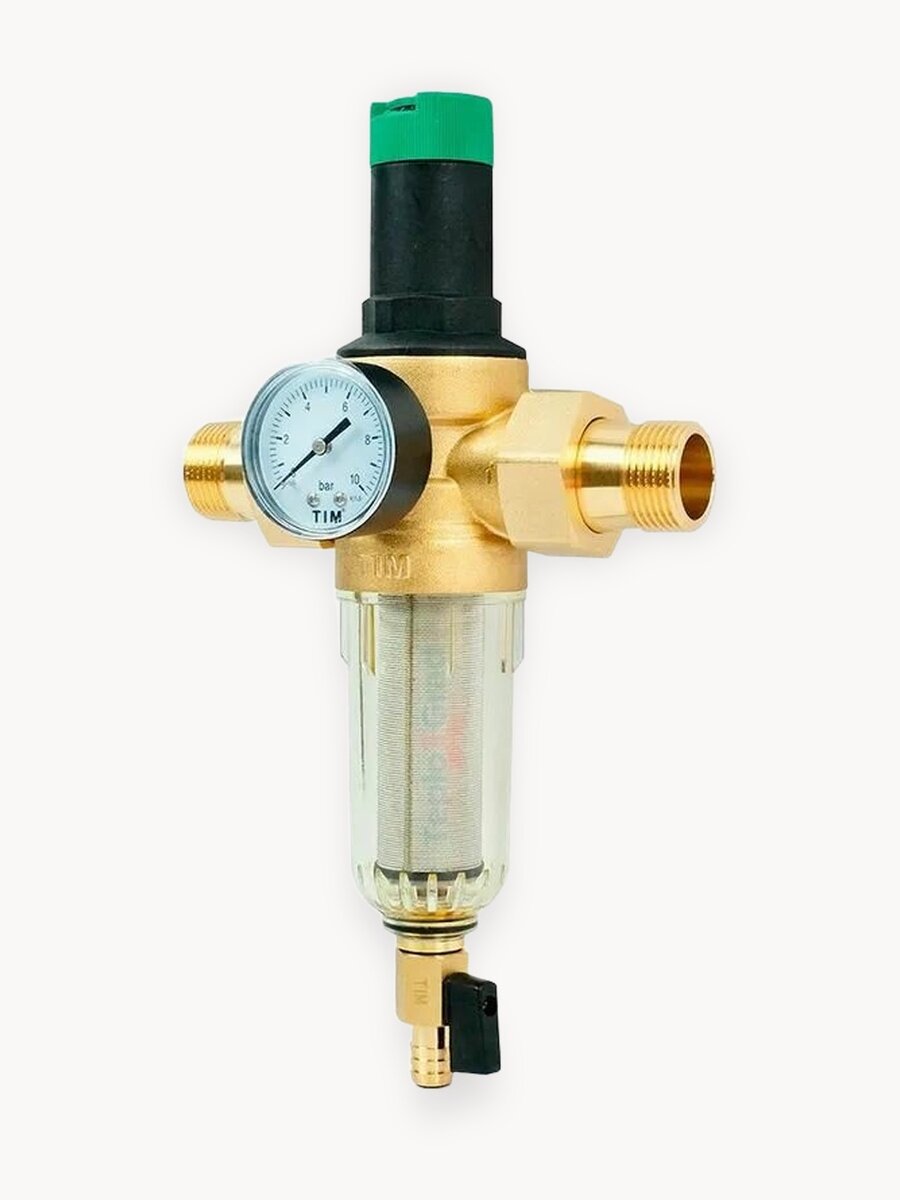 Фильтр самопромывной JH-3008 1" с редуктором давления и со стеклянным корпусом самоочищающийся