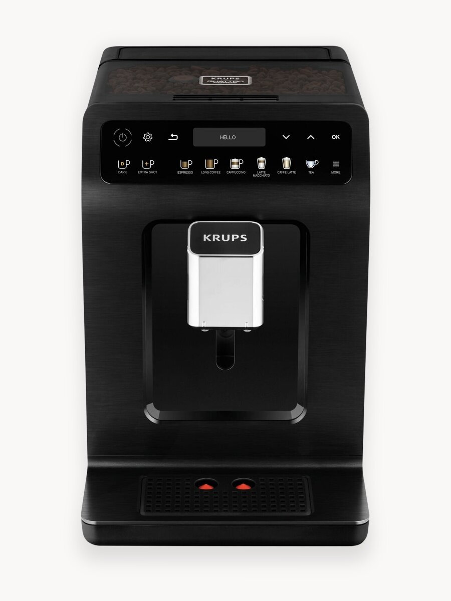 Кофемашина автоматическая Krups Evidence Plus EA894810, с 16 рецептами, 3 режимами для чая, автоматическим капучинатором, Oled дисплеем, Франция