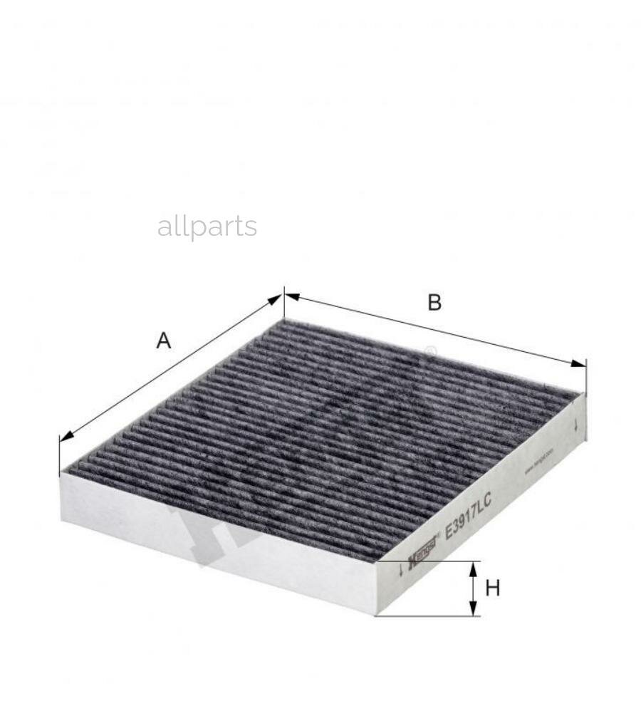 HENGST FILTER E3917LC Фильтр салона MITSUBISI LANCER, OUTLANDER/PEUGEOT 4007/CITROEN C-CROSSER 2007=>