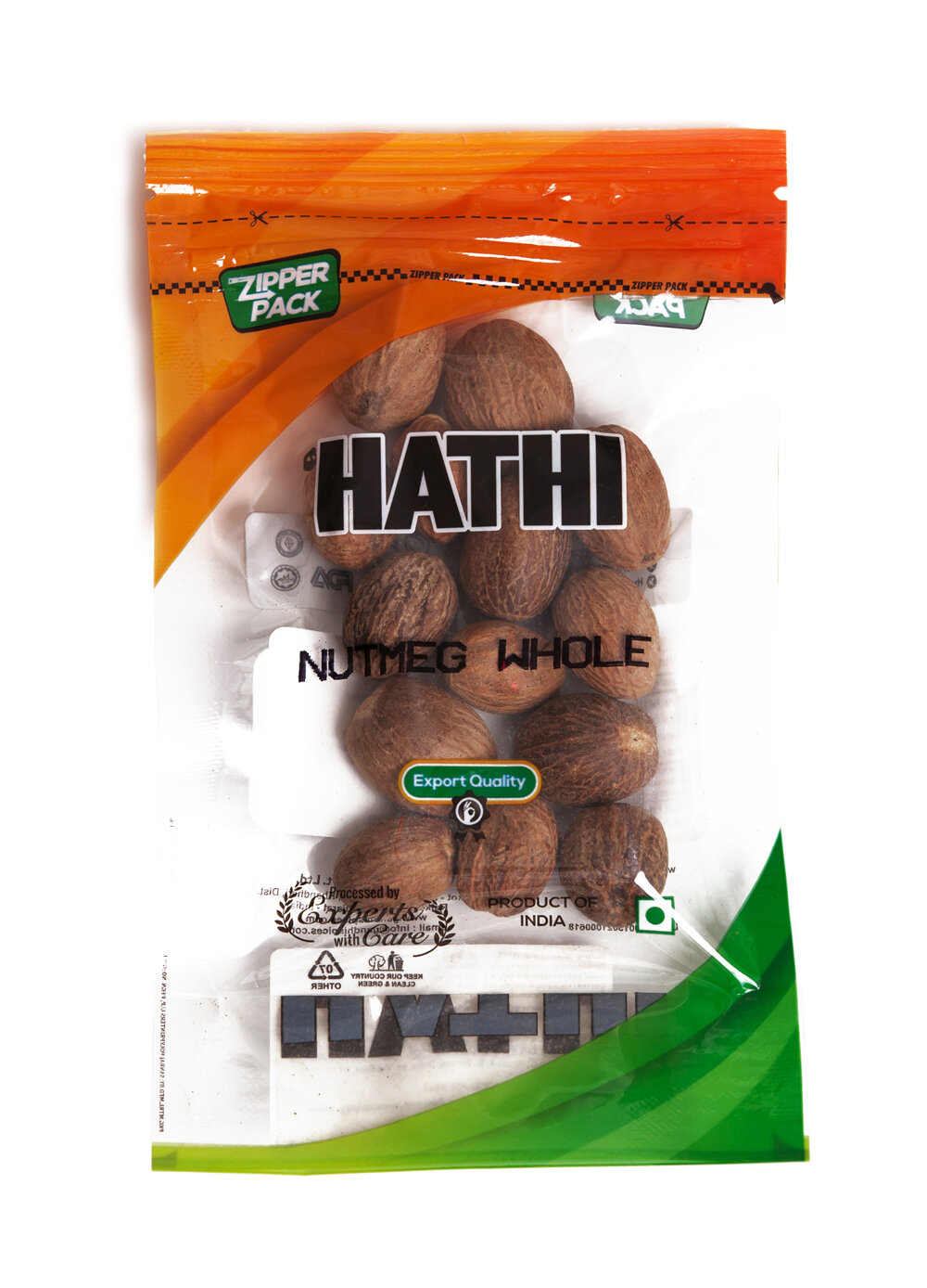 Nut Meg / Мускатный орех целый / 50 г / пакет / HATHI MASALA