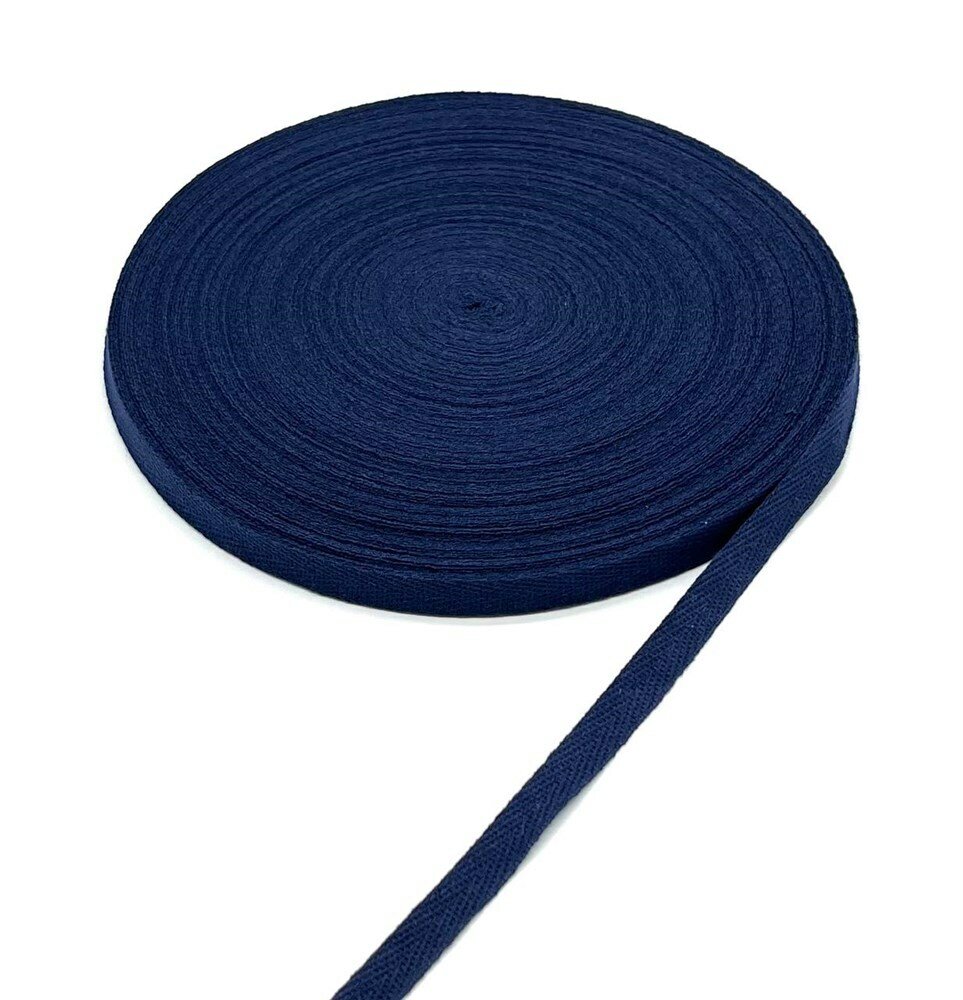 Лента киперная хлопок 1 см (10 мм) цв.13 темно-синий (45 метров)