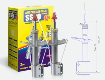 Стойка передней подвески "LADA Largus, Renault Logan" "SS-20" "Комфорт" (2 шт.)
