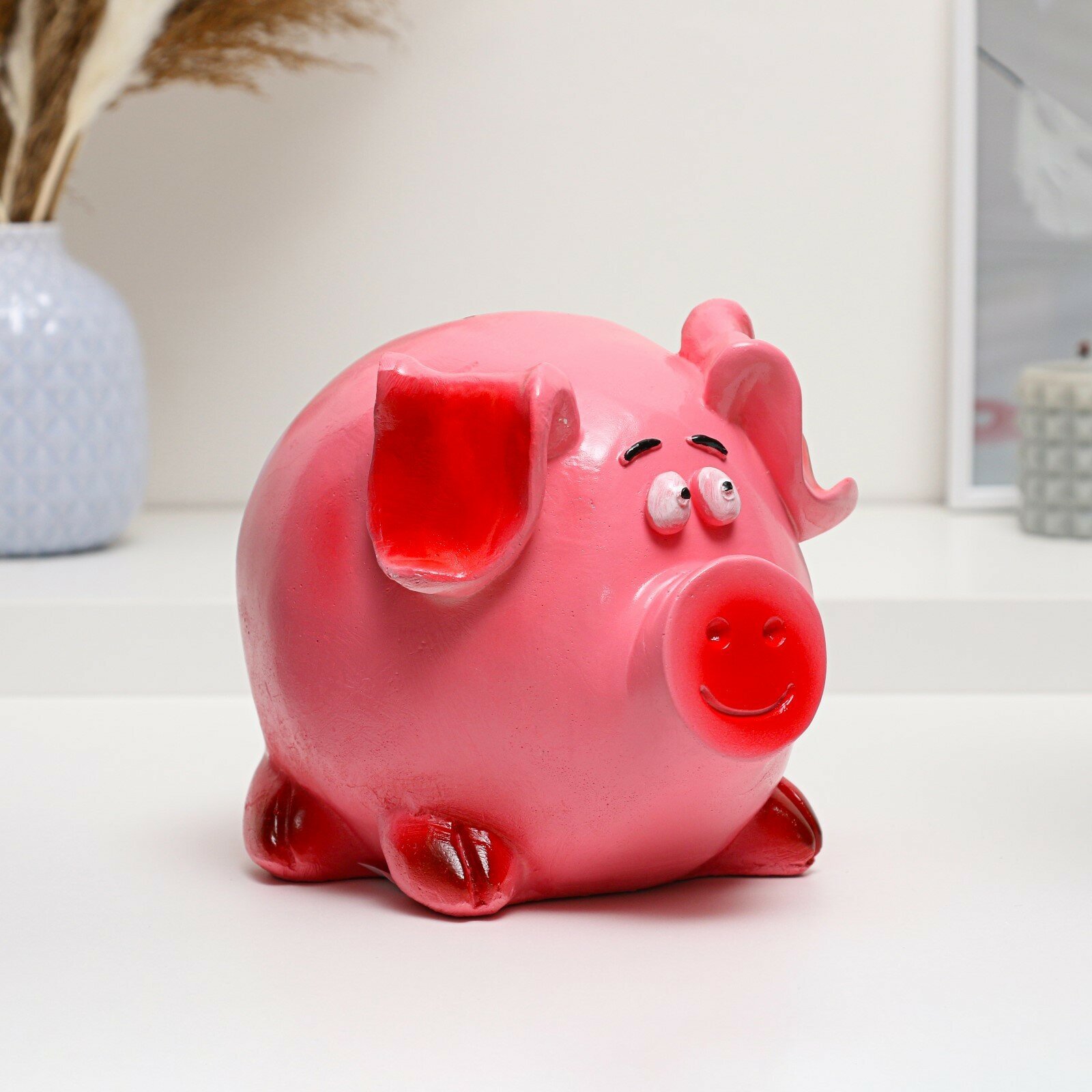 Копилка для денег «Свинка класика», гипс, 15×14 см