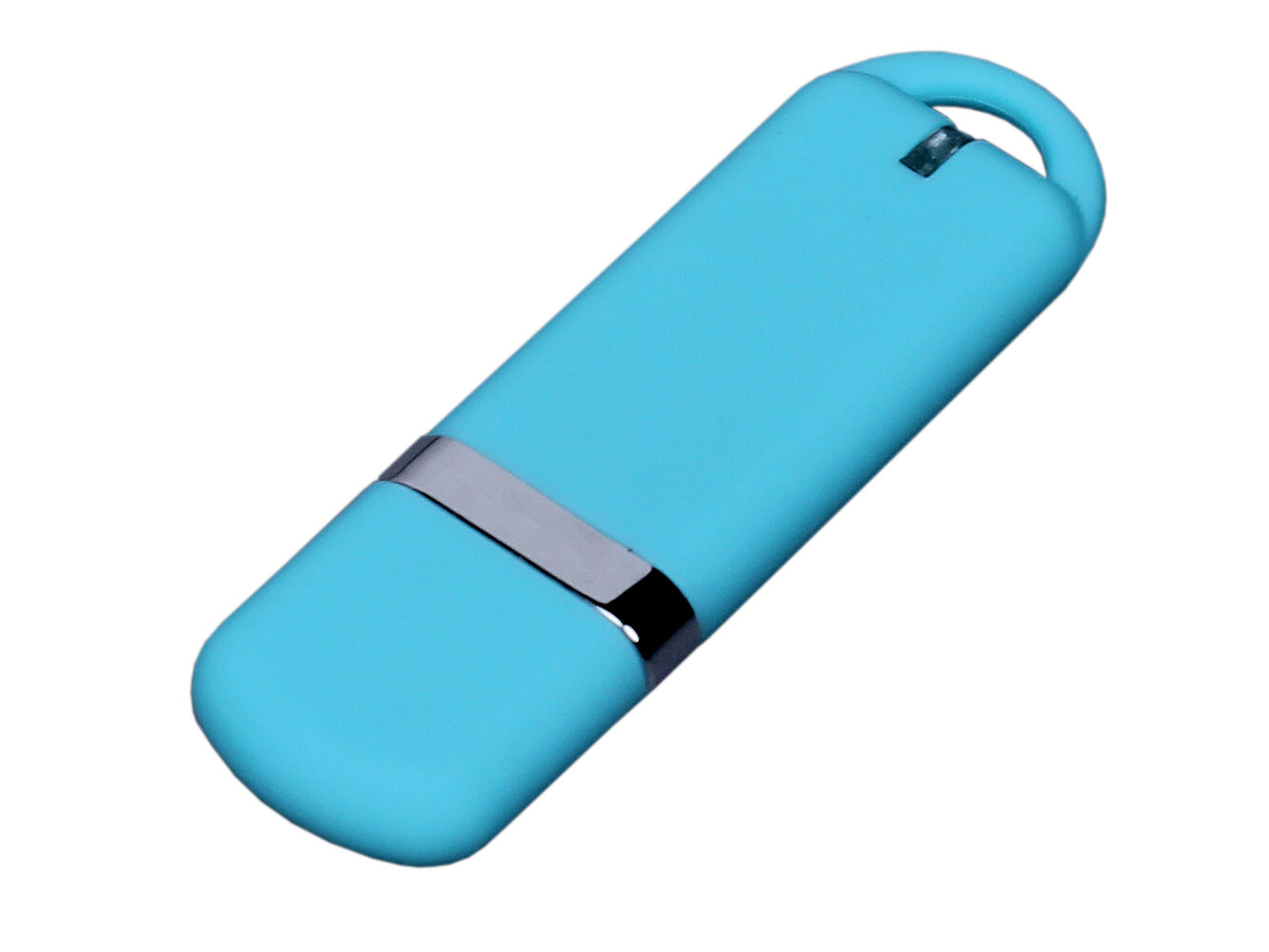 Классическая флешка soft-touch с закругленными краями (4 Гб / GB USB 2.0 Бирюзовый 005 Flash drive)
