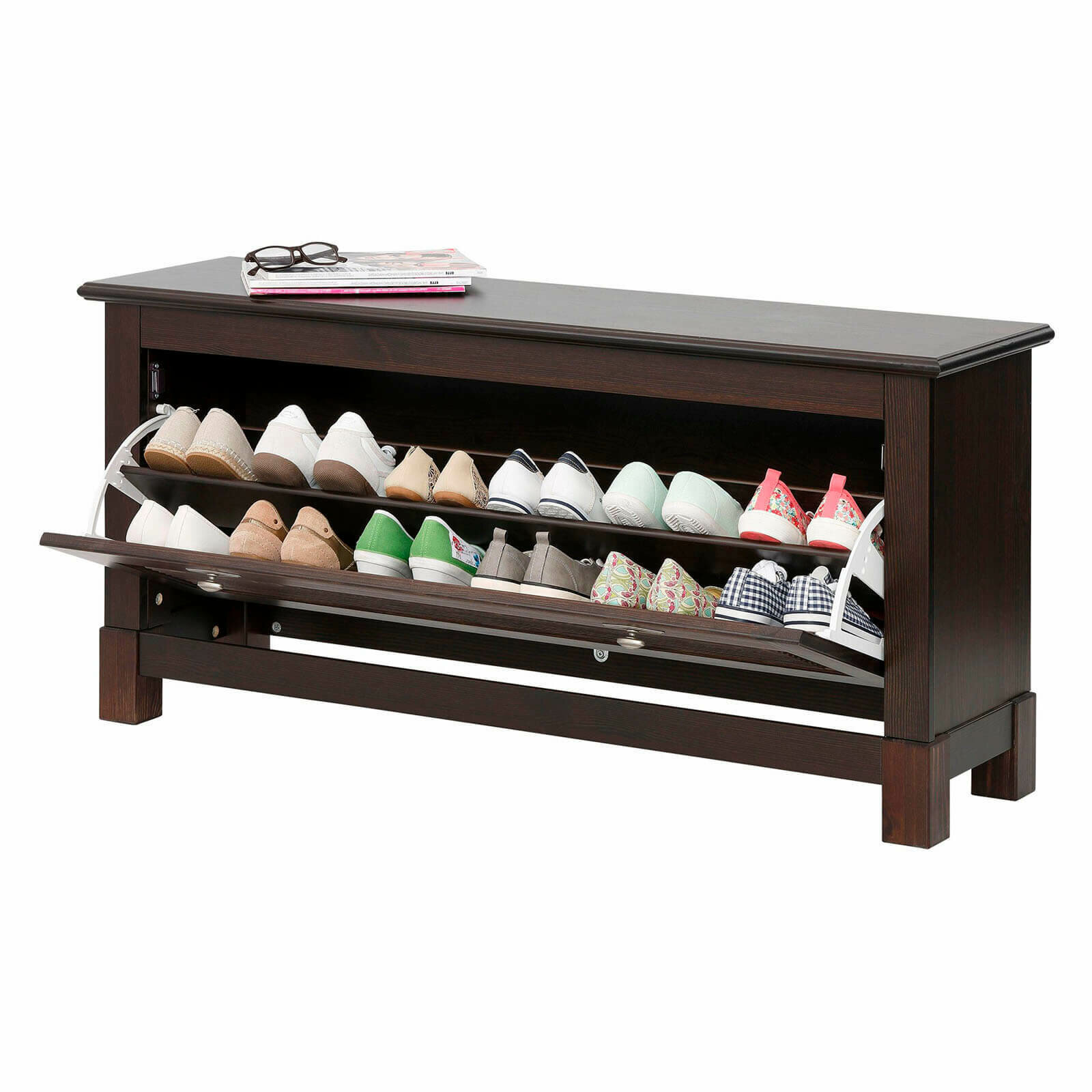 Тумба под обувь ММЦ Прихожая Рауна 01 (колониал) из массива сосны