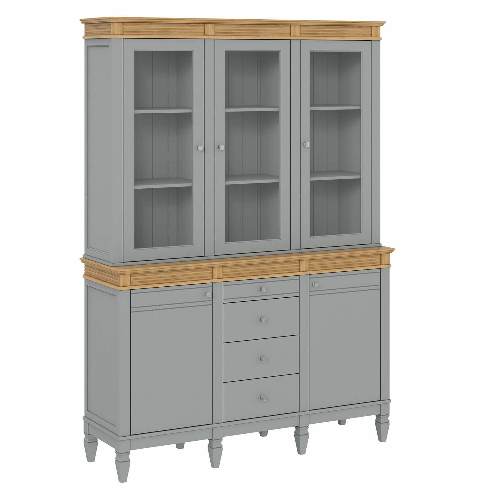 Буфет ММЦ Гостиная Ольса 330/324 (серый №7042+антик №24) из массива сосны