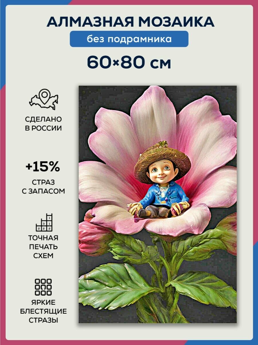Алмазная мозаика 60x80 Мальчик с пальчик без подрамника