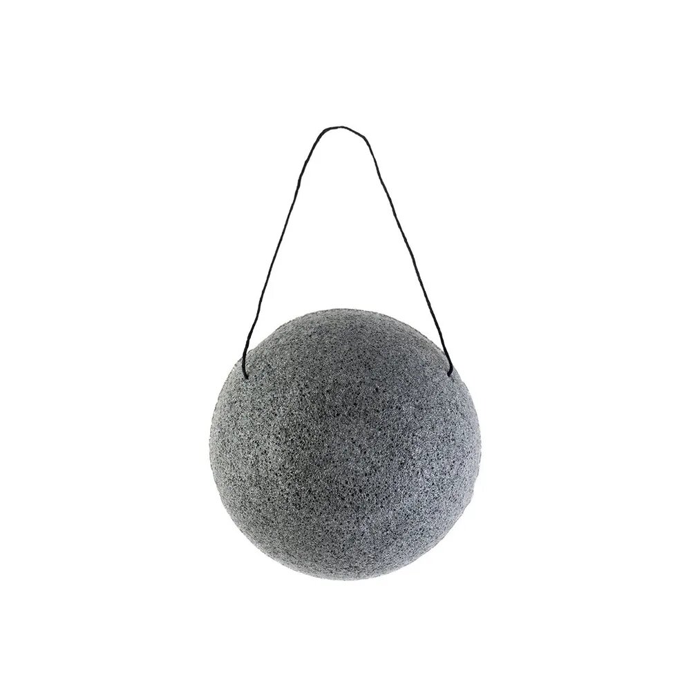 Solomeya Очищающий спонж для умывания конняку с древесным углем / Charcoal Konjac Sponge, 1 шт