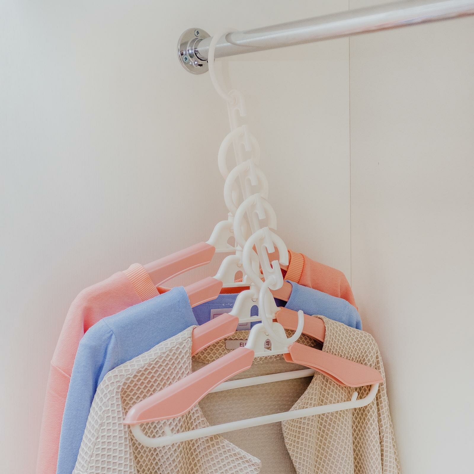 Вешалка органайзер трансформер, 24 см, 5 крючков, белая
