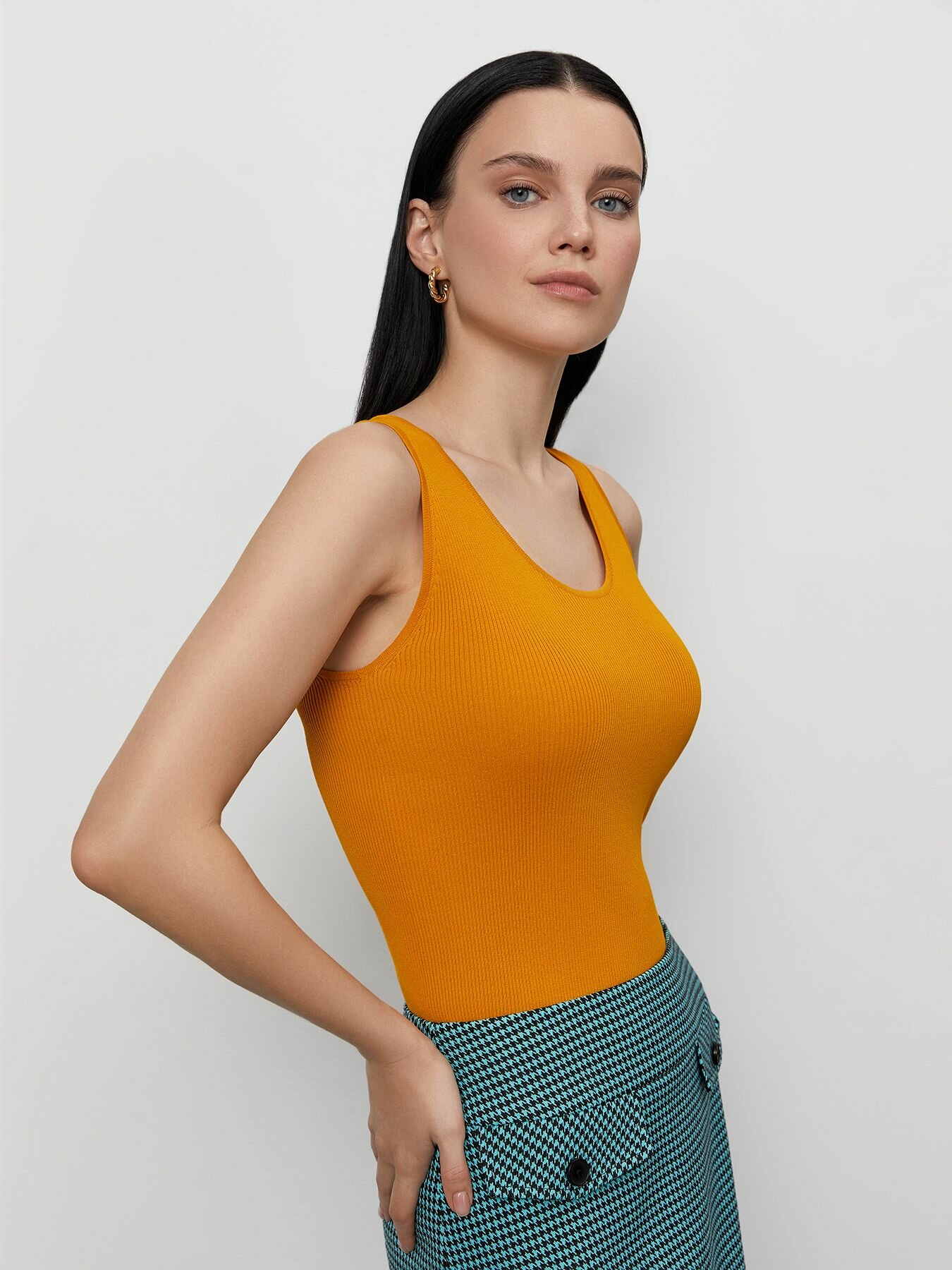 Топ JUST CLOTHES Весна-лето 2025, размер 48, оранжевый — фото 1