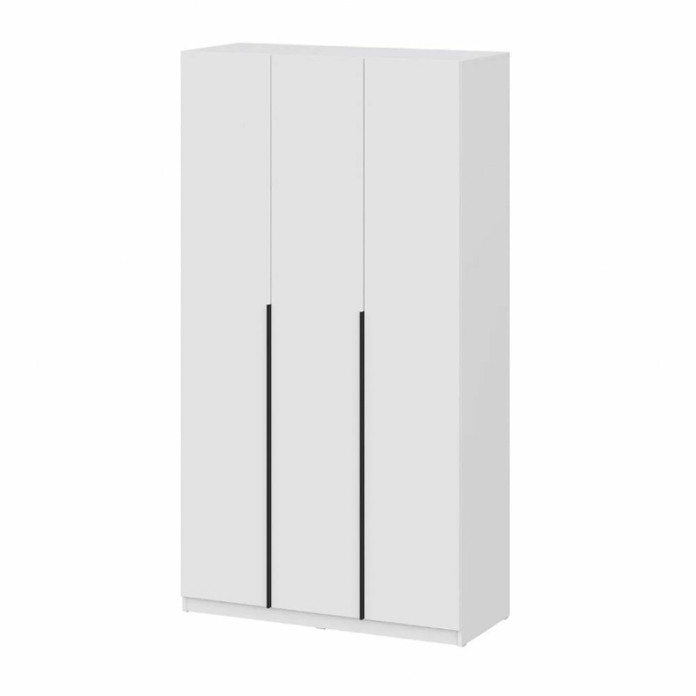 Шкаф распашной ШК / Тивина / Норд/ Луас Белый текстурный ЛДСП с полками, штангой 120.1х50.6х221.6 мебельный РАЙ