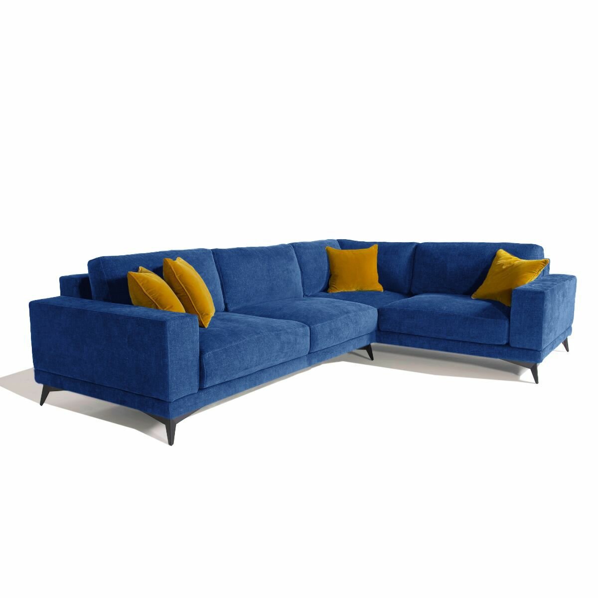 Диван Бергамо угловой правый в премиальном велюре 205х285/19