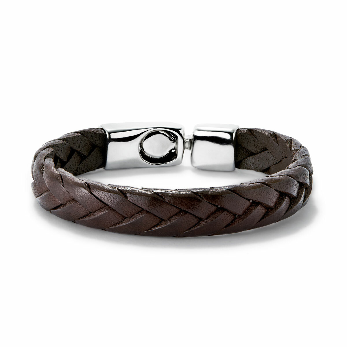 Плетеный браслет, кожа