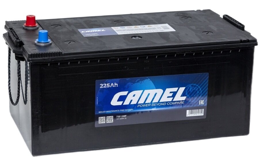 Аккумулятор автомобильный Camel 225 А/ч 1350 А прям. пол. (3) 72512MF Евро авто (516х275х241)