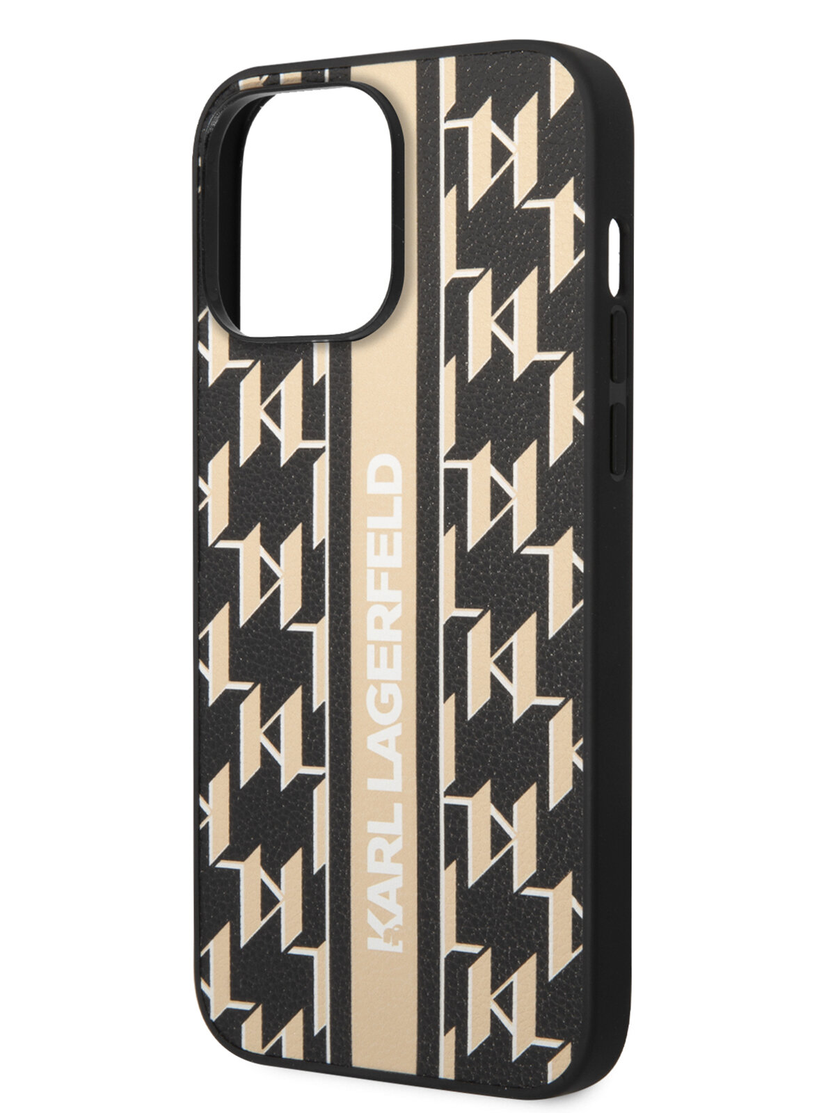 Lagerfeld для iPhone 14 Pro Max чехол PU Monogram Vertical logo Hard Brown
