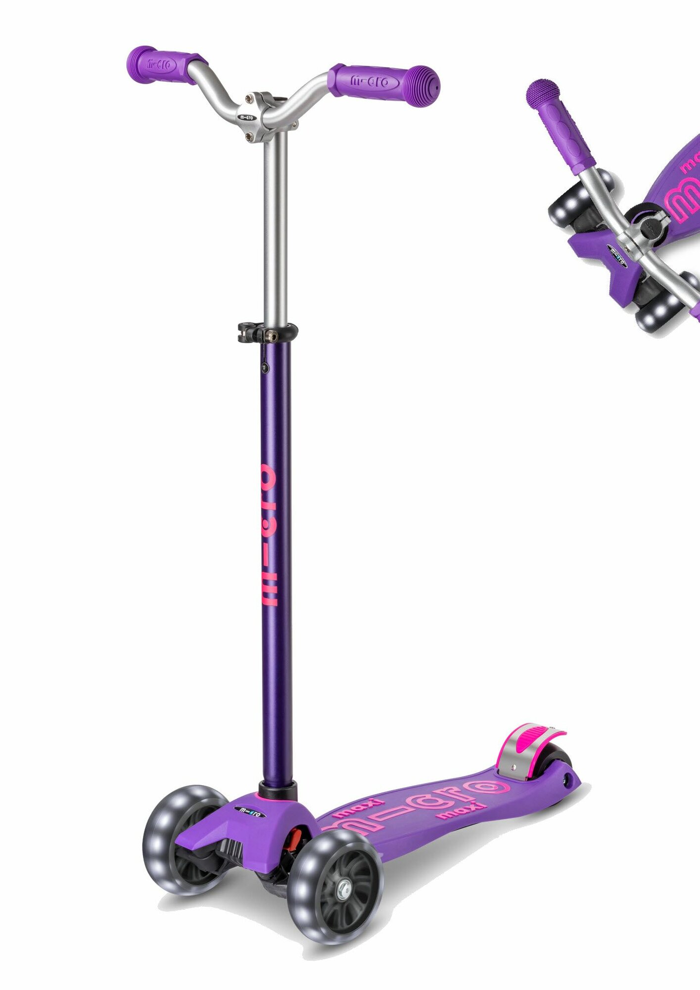 Самокат Micro Maxi Deluxe Pro LED - Сиреневый