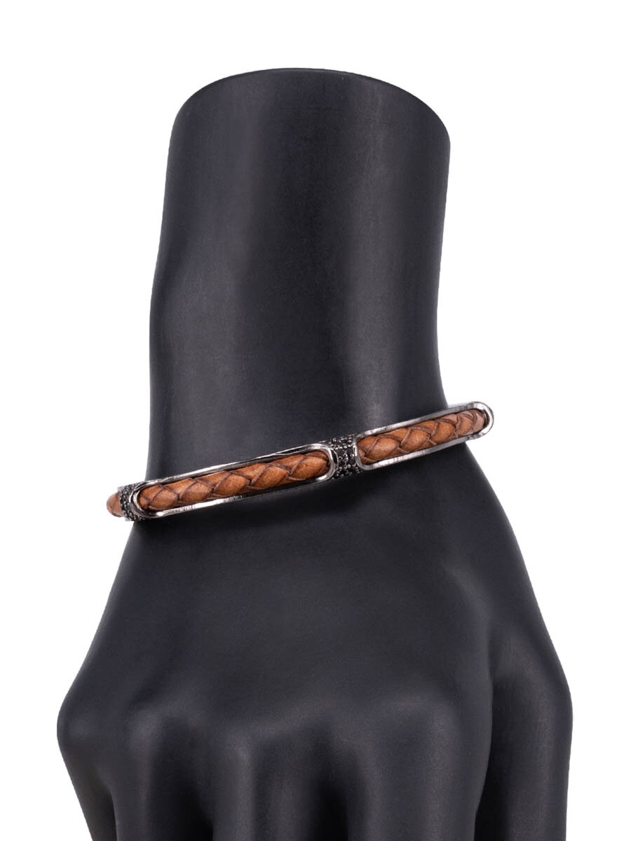 Плетеный браслет, циркон