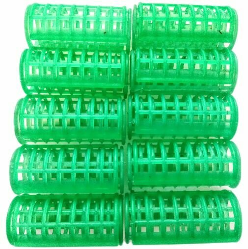 Бигуди классические пустышки с крышкой d28mm (10 шт). Цвет зеленый.