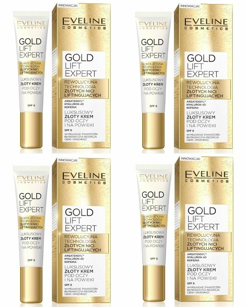 Eveline Cosmetics Эксклюзивный золотой крем против морщин для контура глаз серии gold lift expert, 15 мл, 4 шт