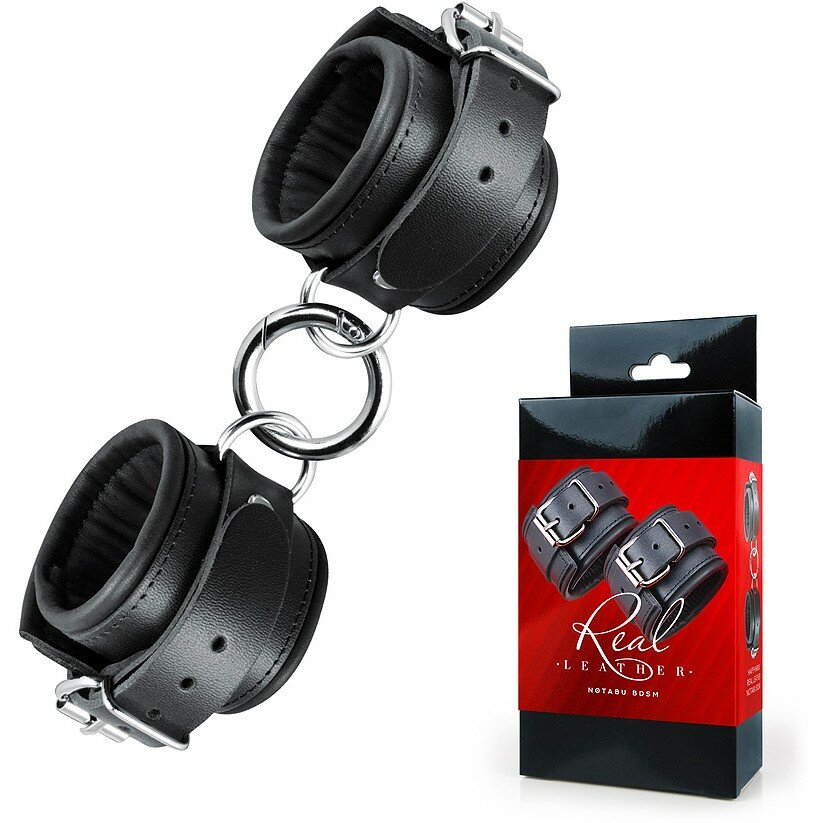 Наручники кожа, цвет чёрный