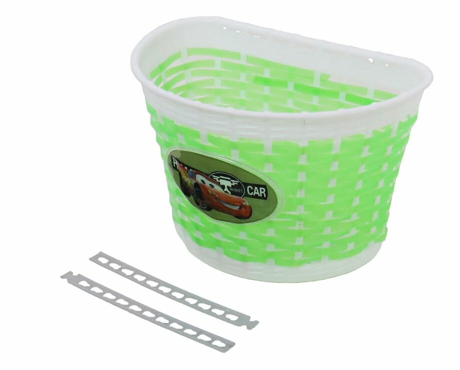 Корзина для детских велосипедов, пластик (BS03-7) Зеленая