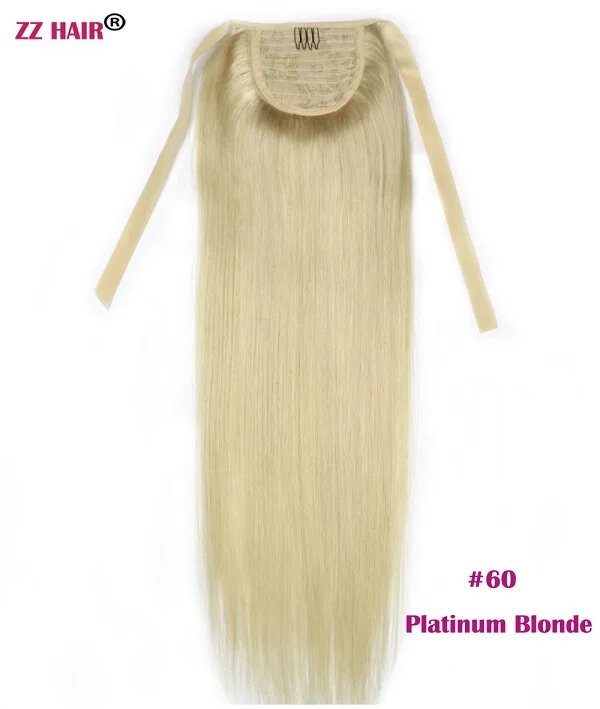 Конский хвост ZZHAIR #60 Platinum Blonde, 26 дюймов