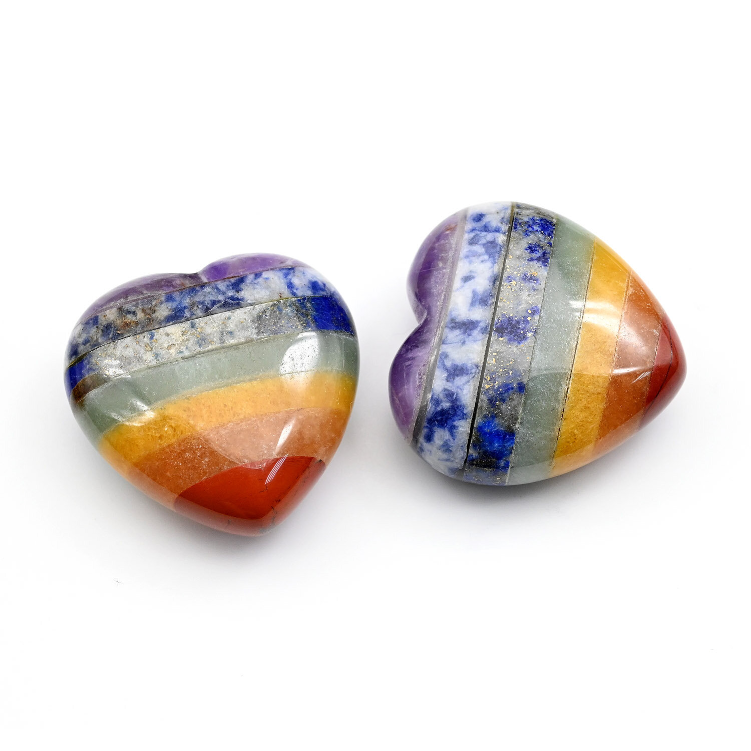 Сердце из самоцветов (7 чакр) 30*30*14мм, 17г .