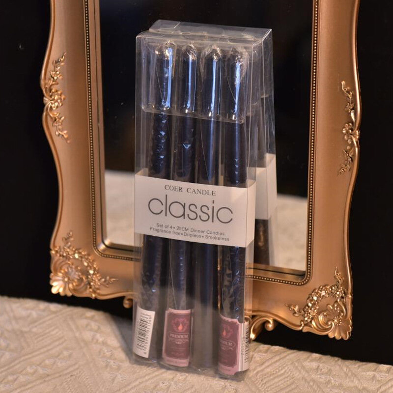 Европейская классическая цветная электропокрытая длинная свеча без дыма, романтическое свадебное украшение, свеча-конус на день рождения и фестиваль Циси