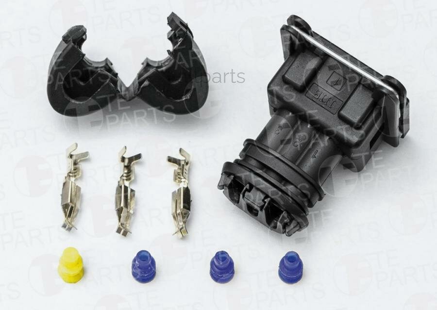 TE PARTS 7810378 Разъём 3-х контактный (комплектация: 3-pin, 3 уплотнения, 1 заглушка, фиксатор кабеля)