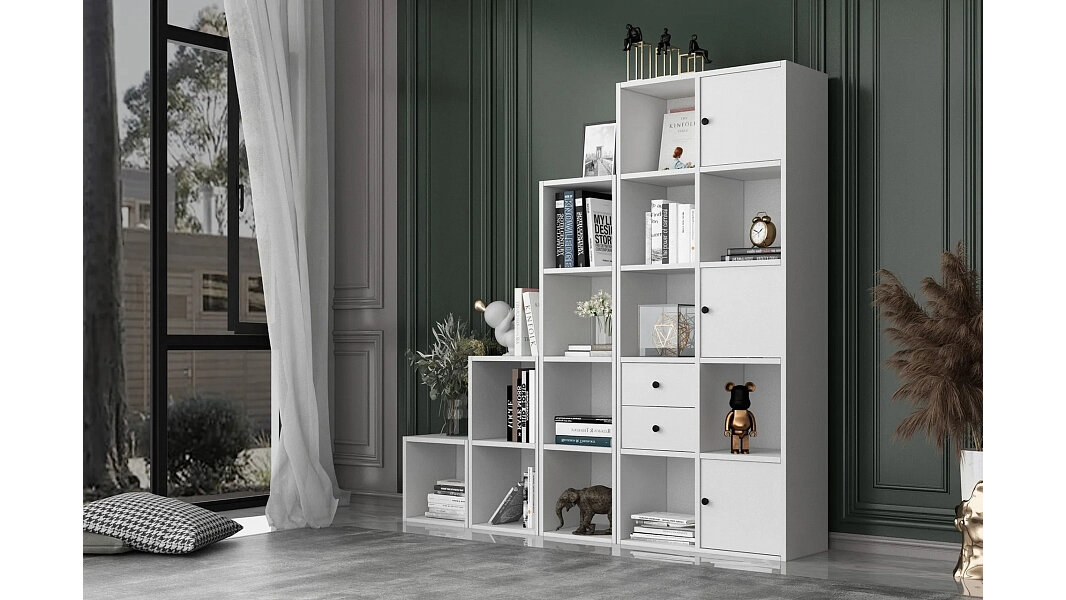 Книжный стеллаж Билли Айден 6 IКЕА Белый Фасадный 0101 NEW 166x30x161 см, GOODFORM