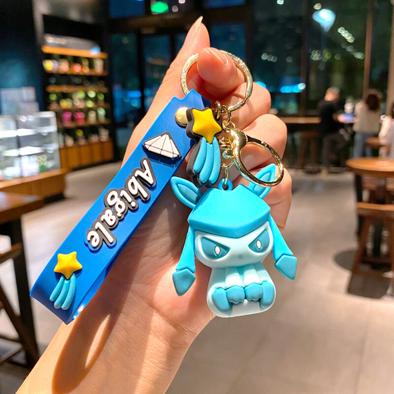 Брелоки с Пикачу, покемонами и семейством Иви, плюшевые игрушки, милые брелоки для рюкзаков, автомобильные брелоки