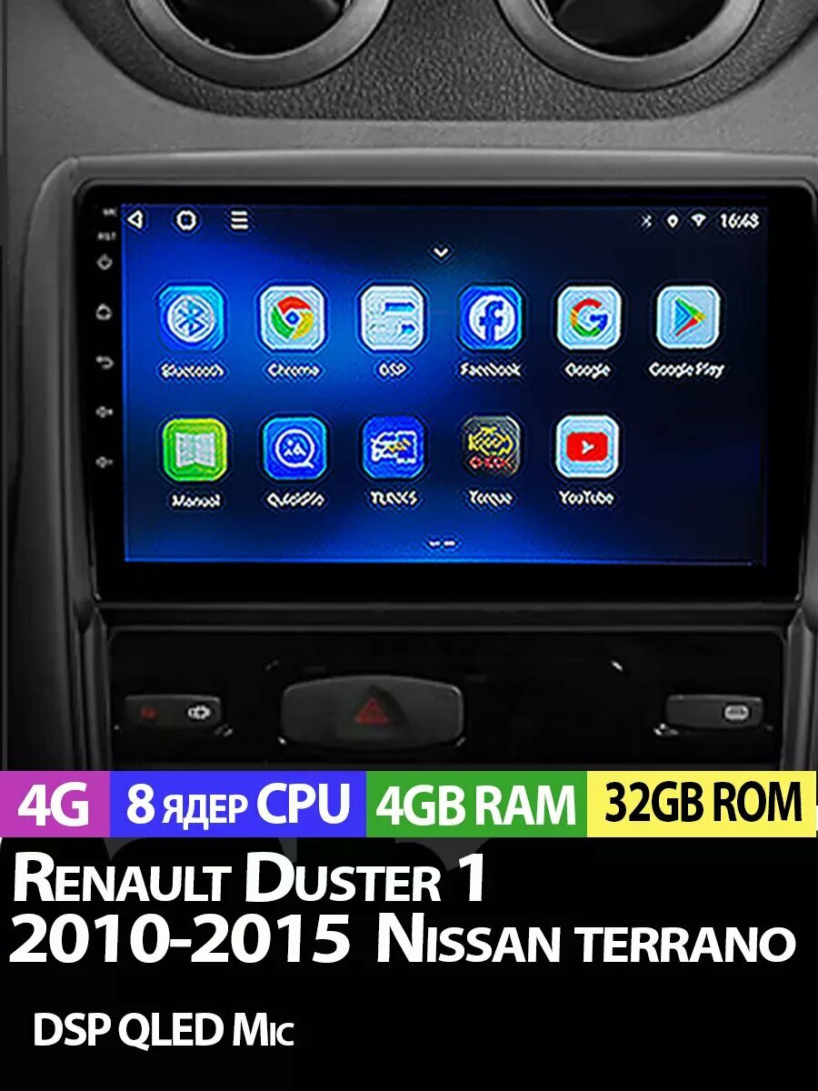 Магнитола TS18 PRO Renault Duster 1 2010-2015 4/32 Bluetooth, FM/AM, GPS, Сенсорная