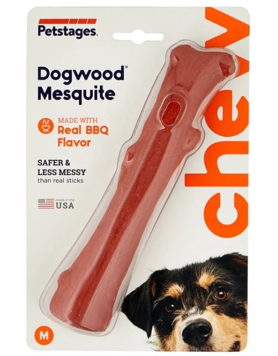Игрушка Petstages Mesquite Dogwood Stick для собак, с ароматом барбекю средняя (18 см)