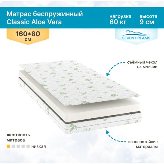 Матрас Seven Dreams Classic Aloe Vera 160x80 см