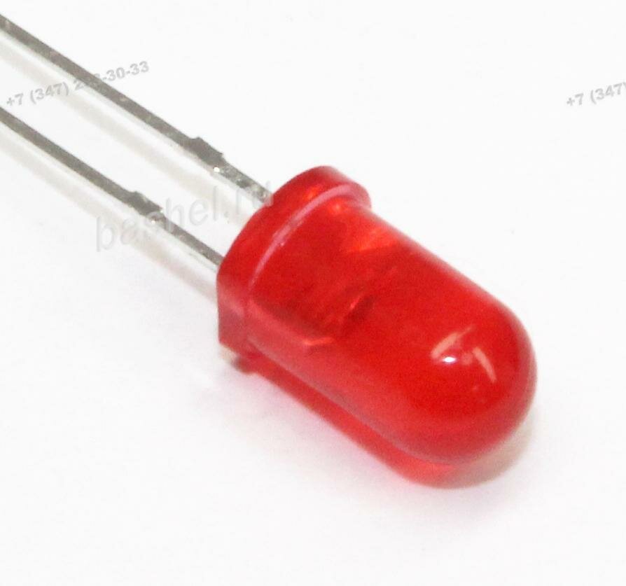 LED DIP 5mm DFL-5013URD-B, Светодиод, круглый матовый 5мм, красный, мигающий, 500mcd, 60°, 2.5V