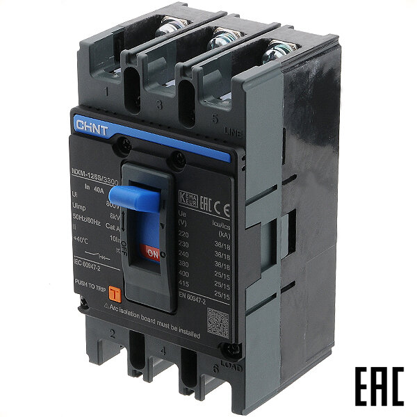Автоматический выключатель 844301 NXM-125S/3P 40А 25кА при 400В (CHINT)
