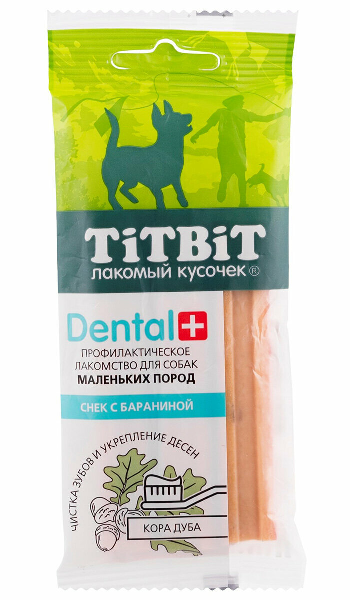 Лакомство TIT BIT DENTAL+ для собак маленьких пород снек с бараниной (50 гр х 2 шт)