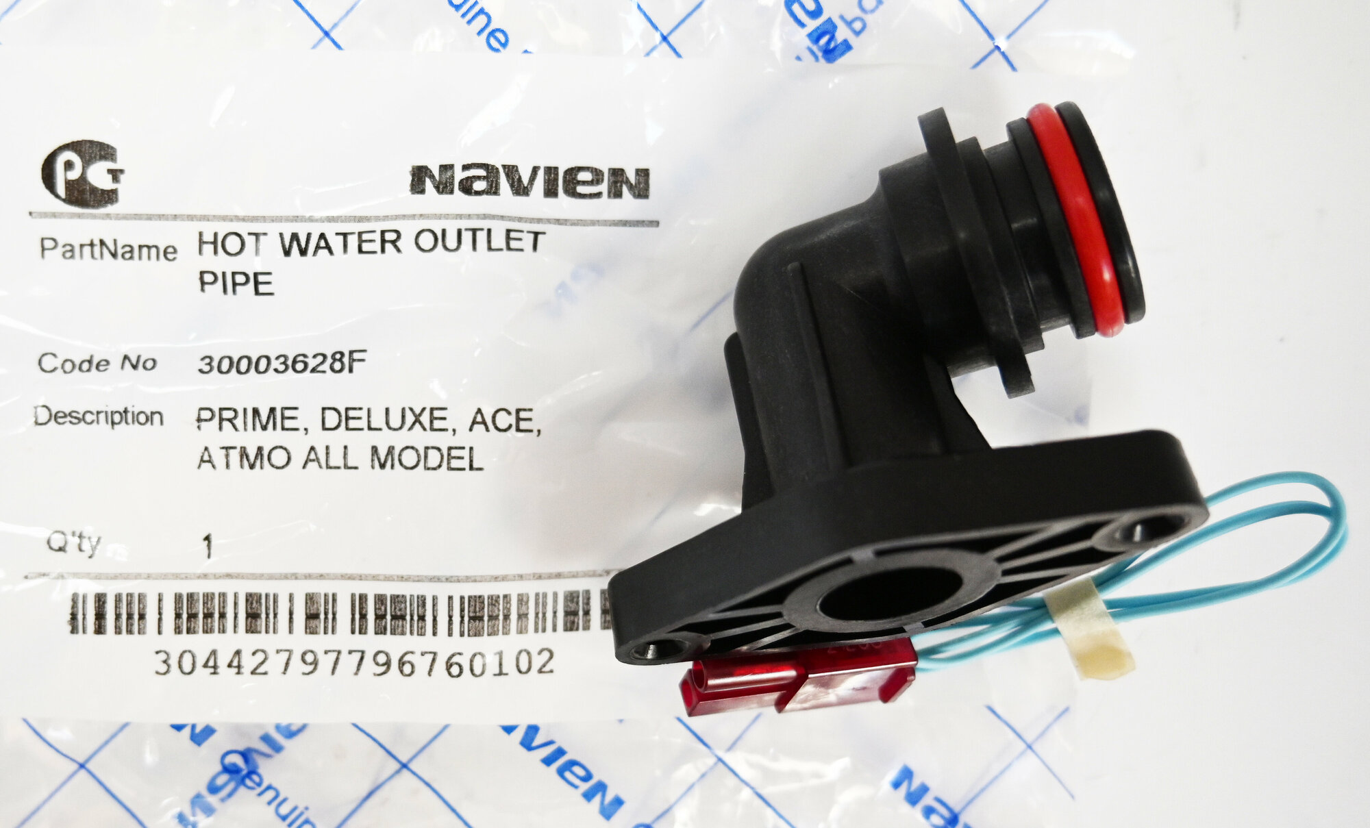 Фитинг угловой контура ГВС для газового котла Navien: ACE, Deluxe, Smart Tok Coaxial, Atmo, Prime Coaxial 30003628F
