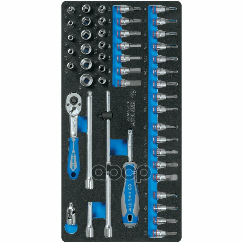 Набор торцевых головок 1/4 с принадлежностями, ложемент, 50 предметов KING TONY.92550MRV KING TONY арт. 92550MRV