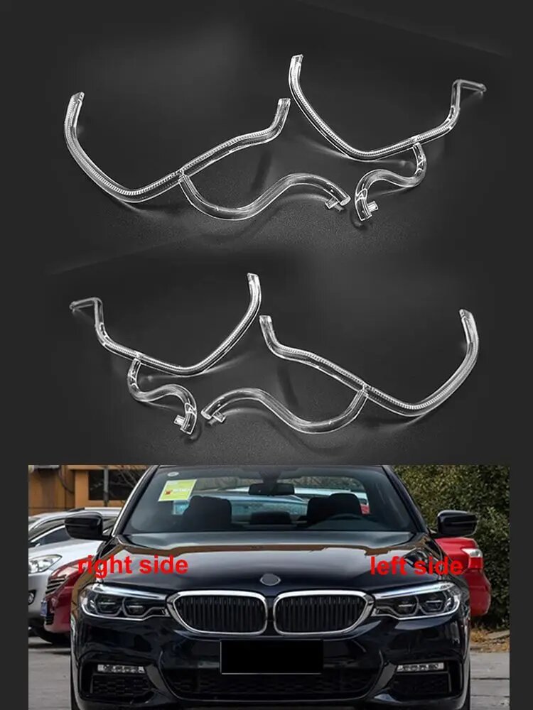 Для BMW 5 Series G30 G38 2018-2020 светодиодный DRL дневные ходовые ранцы, сменная Автомобильная фара «ангельские глазки» из оргстекла For pair headlight