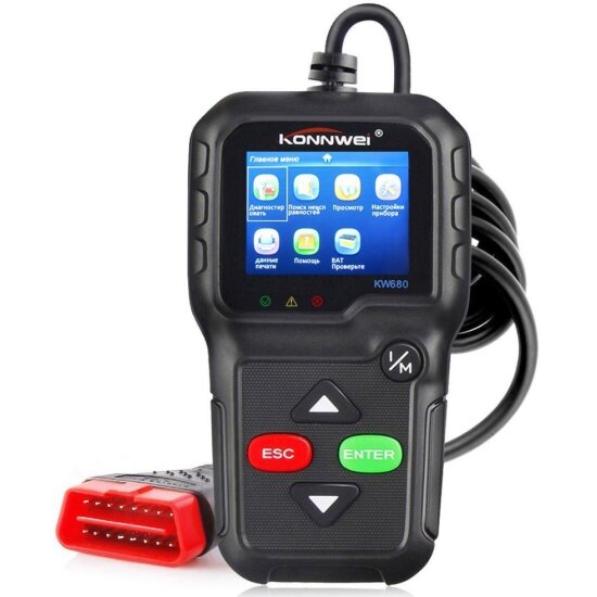 Автосканер Вымпел Konnwei KW680 цветной экран, русский язык, все протоколы
