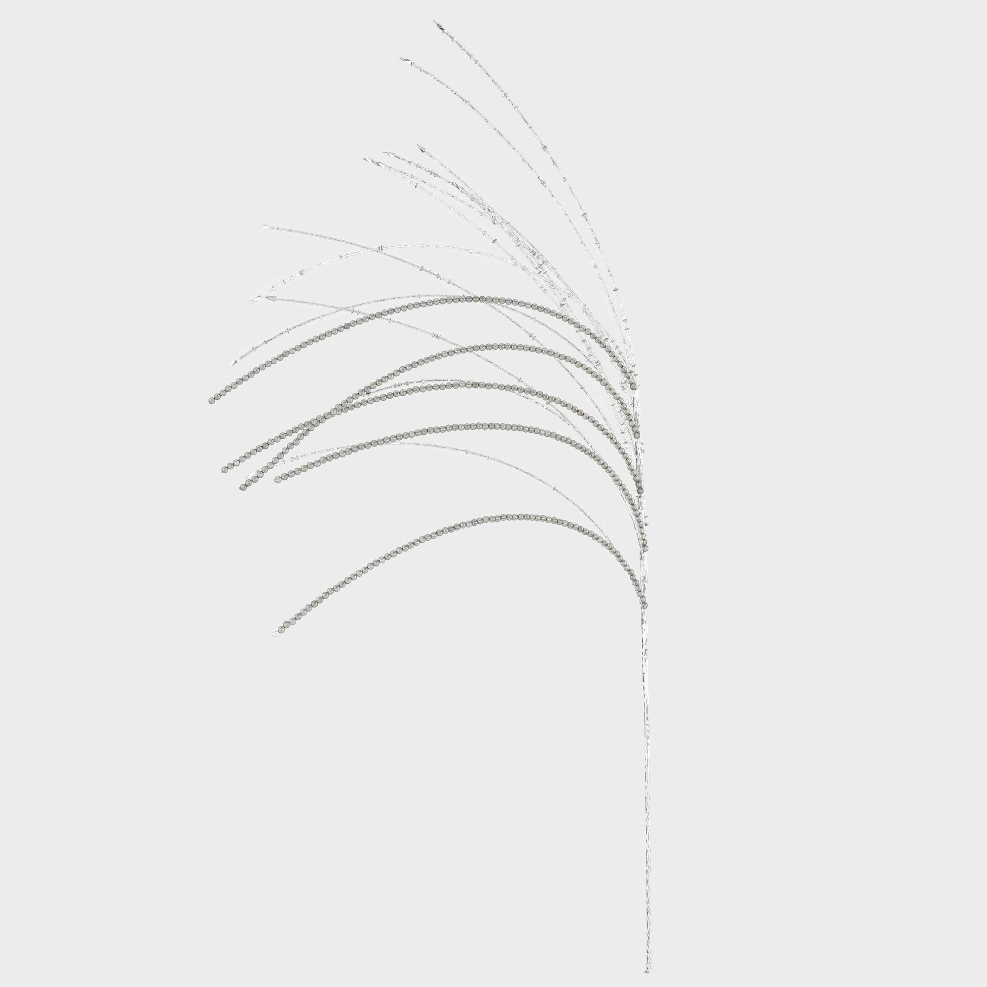 Ветка декоративная, 72 см, бисер/металл, серо-серебристая, Ива, Curved decor, Kuchenland