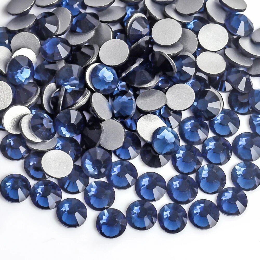 Фиолетовые стеклянные стразы SS4-SS30 без горячей фиксации Темно-синий, SS16-1440pcs, Montana