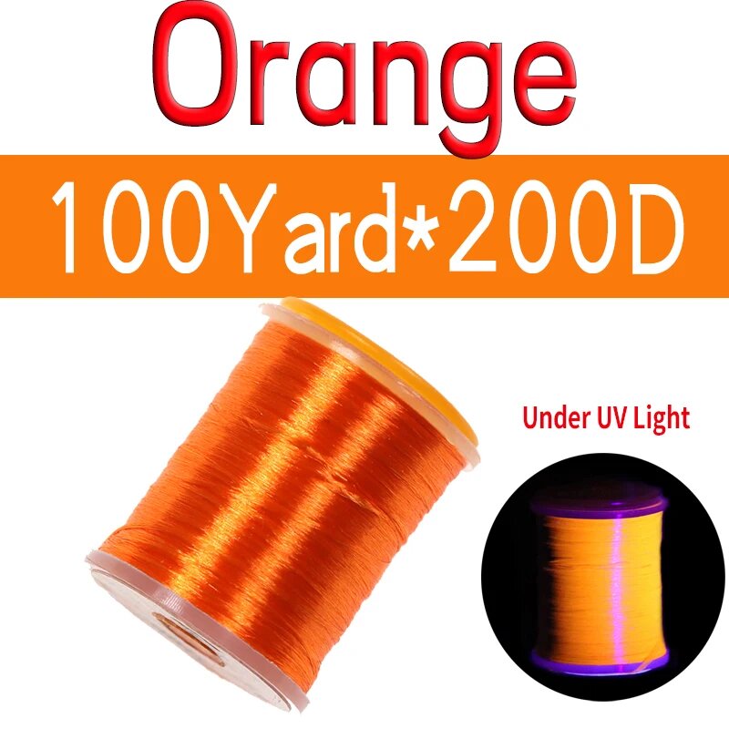 WIFREO 200D УФ нить для вязания мушек Оранжевый, 1pc UV Orange